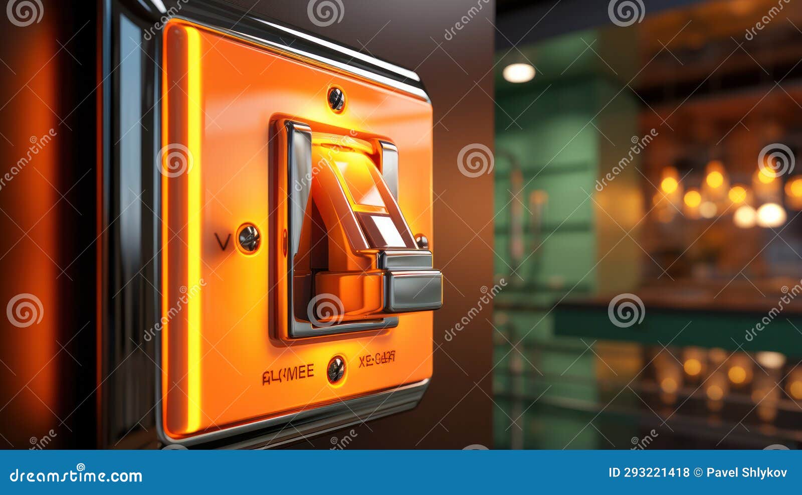 Futuristic Switch Gray on the Wall Plastic Mechanical Switch. Light ...