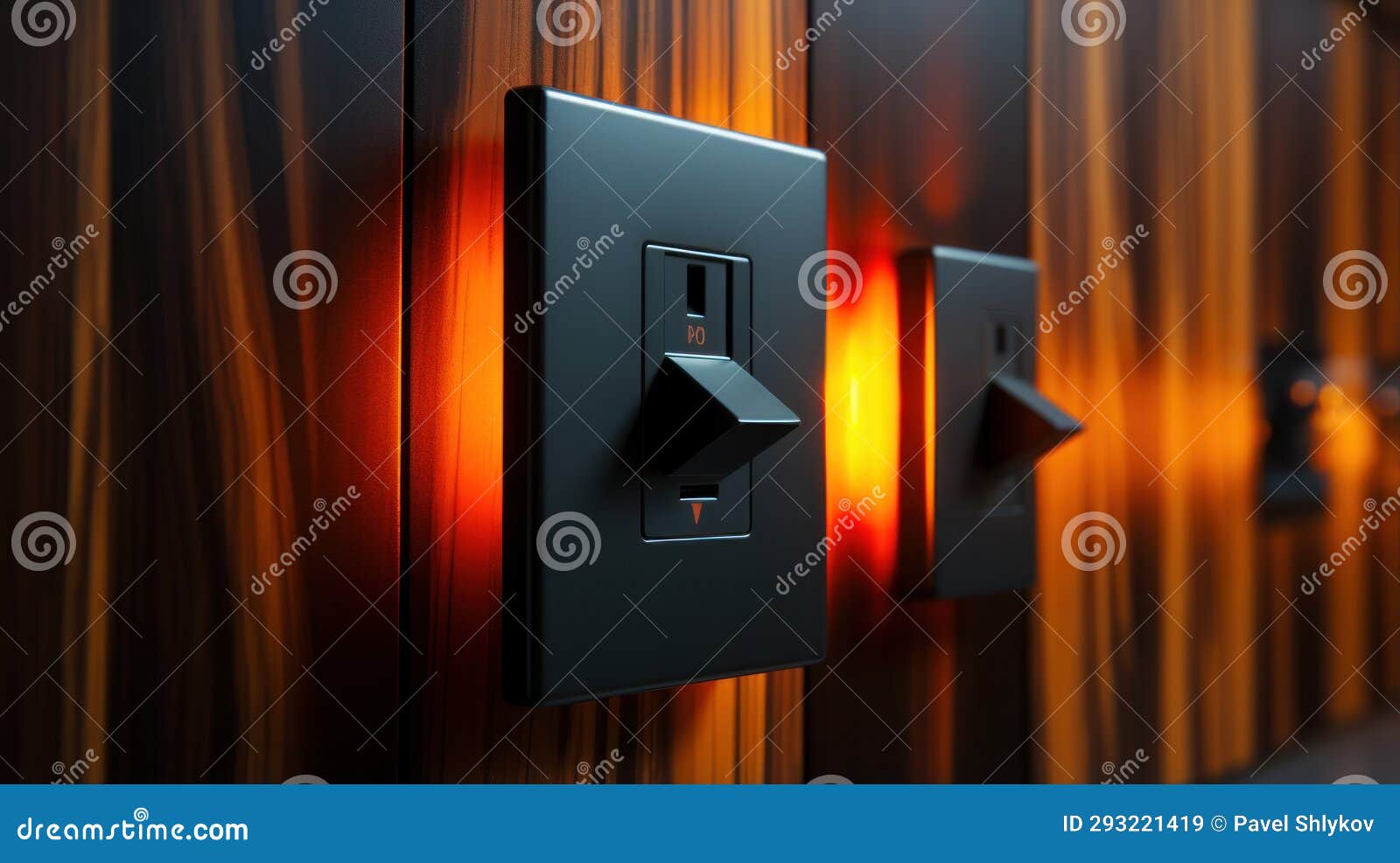 Futuristic Switch Gray on the Wall Plastic Mechanical Switch. Light ...