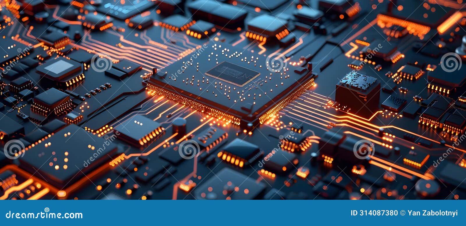 Futuristic CPUs With Glowing Cores Ideal For Depicting Next Gen ...