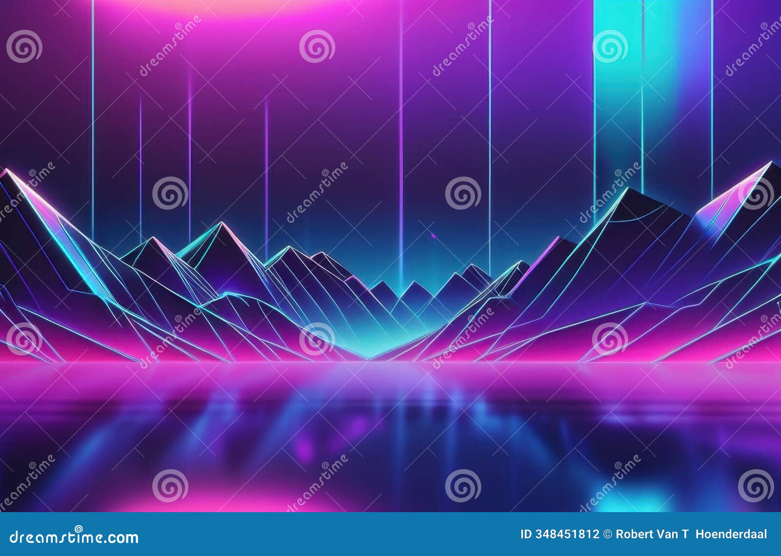Futuristic Synthwave Holographic Retro Wallpaper Stock Illustration ...