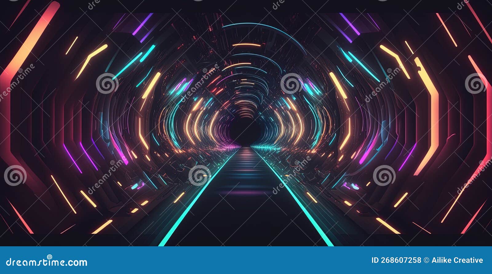 Futuristic System Connection Tech Background with Neon Glow Stock ...