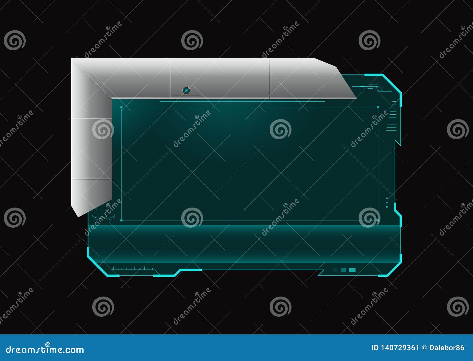 Futuristic Tablet with a Green Display Stock Vector - Illustration of ...