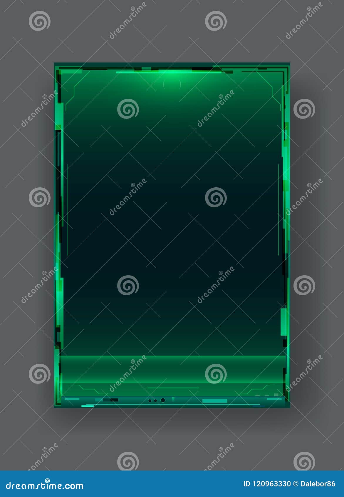 Futuristic Tablet with a Green Display. Stock Vector - Illustration of ...