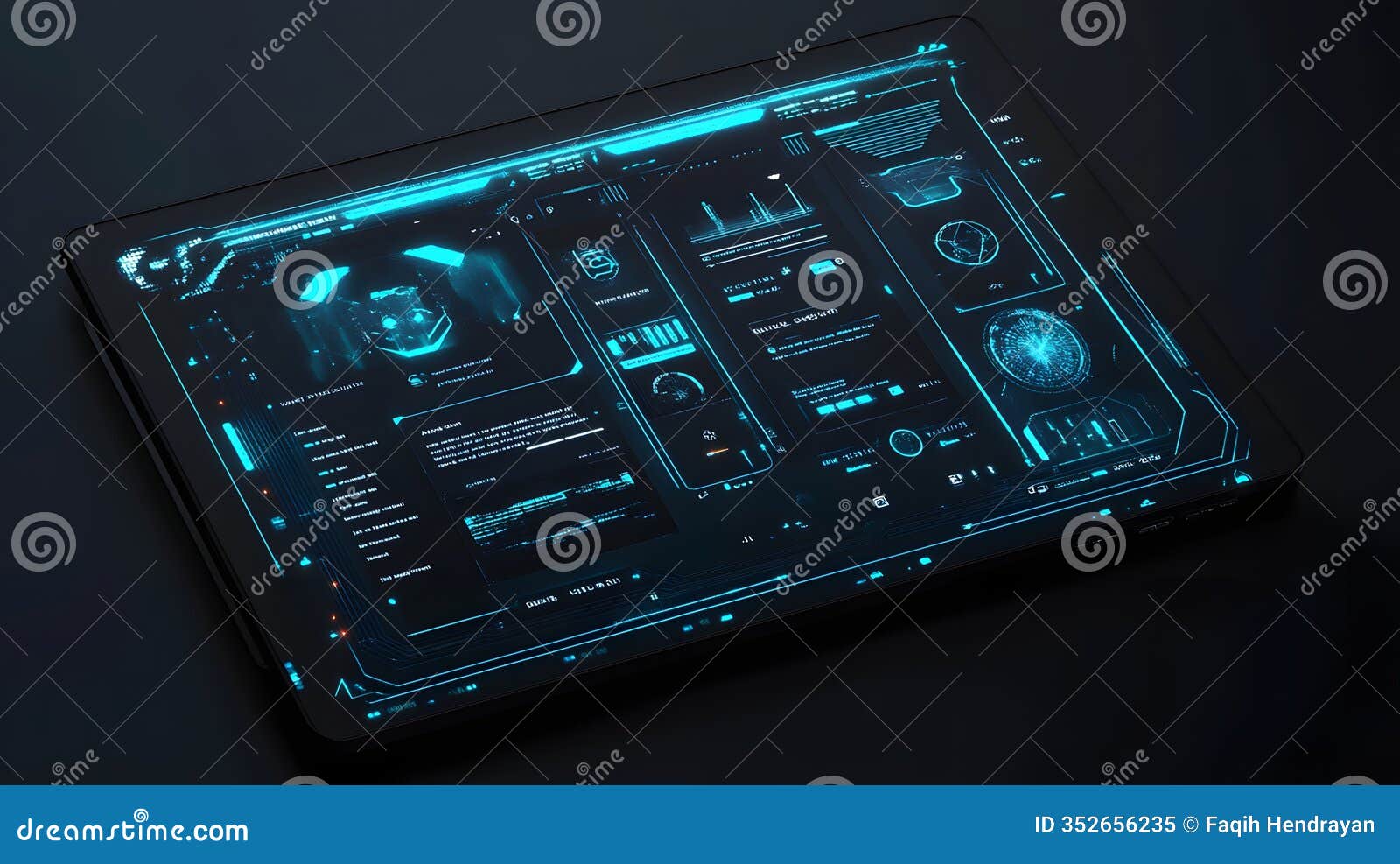 Futuristic Tablet Interface: Digital Dashboard Design Stock ...