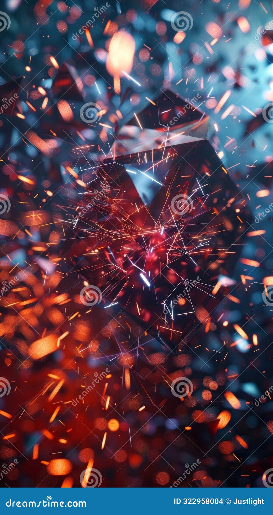 A Futuristic Take on Fireworks with Geometric Forms Creating a Stunning ...