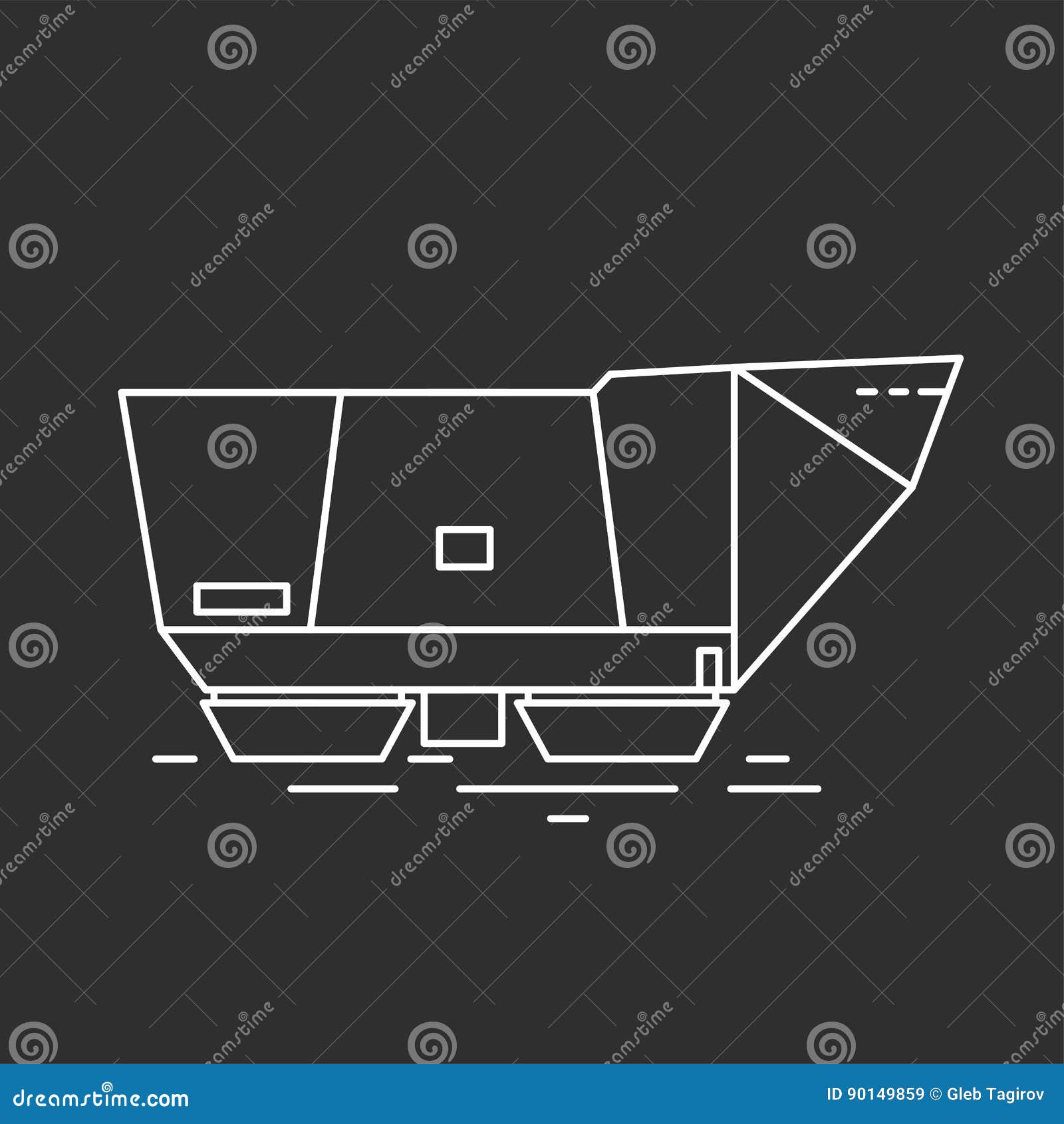 Futuristic Tank in Outline Style. Editorial Stock Image - Illustration ...