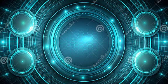 Futuristic Teal Circles for Hi Tech Communication and Presentations ...