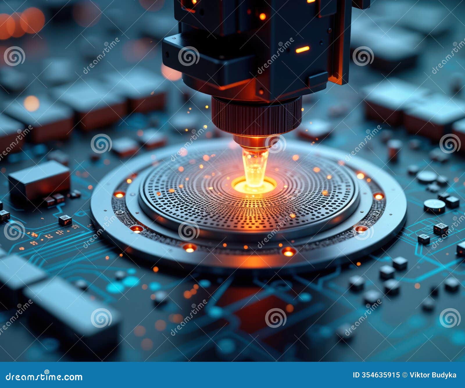 Futuristic Tech Assembly Line Shows Precise Robotic Process. Advanced ...