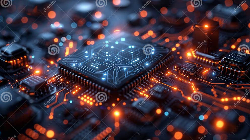 Futuristic Tech Background with Digital Lines and Circuits, Representing Innovation and ...