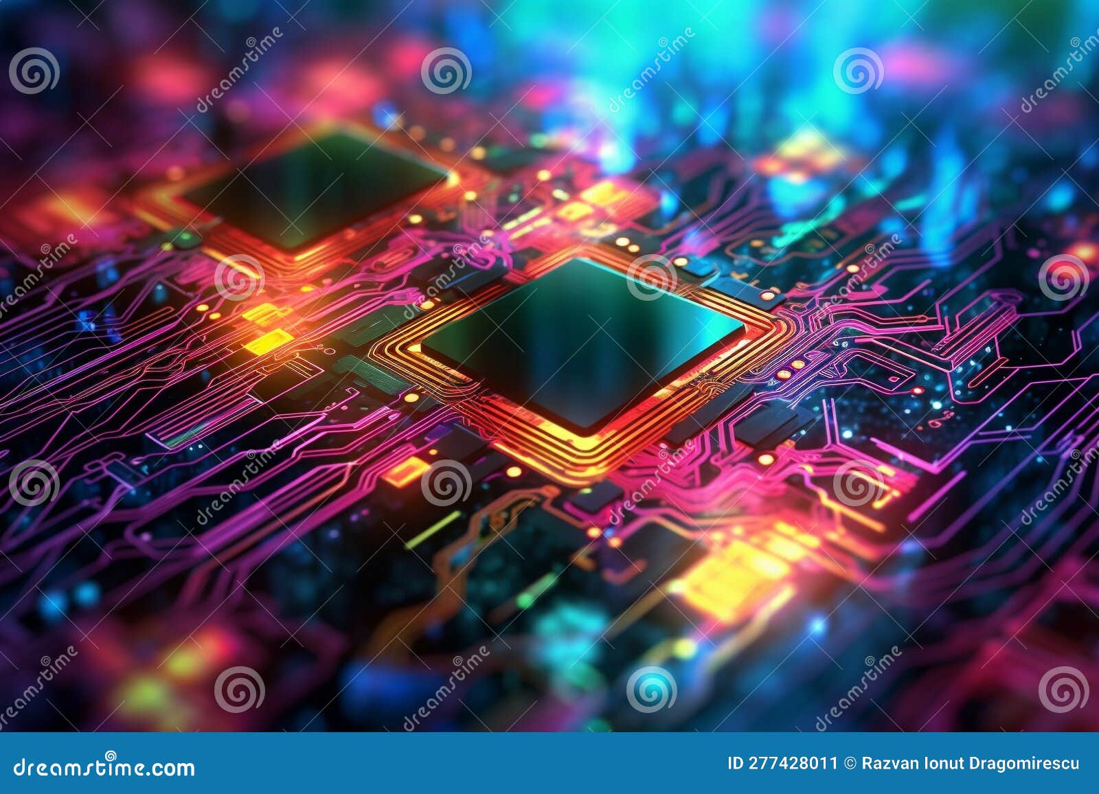 Futuristic Tech Background With Glowing Bioluminescent Elements ...