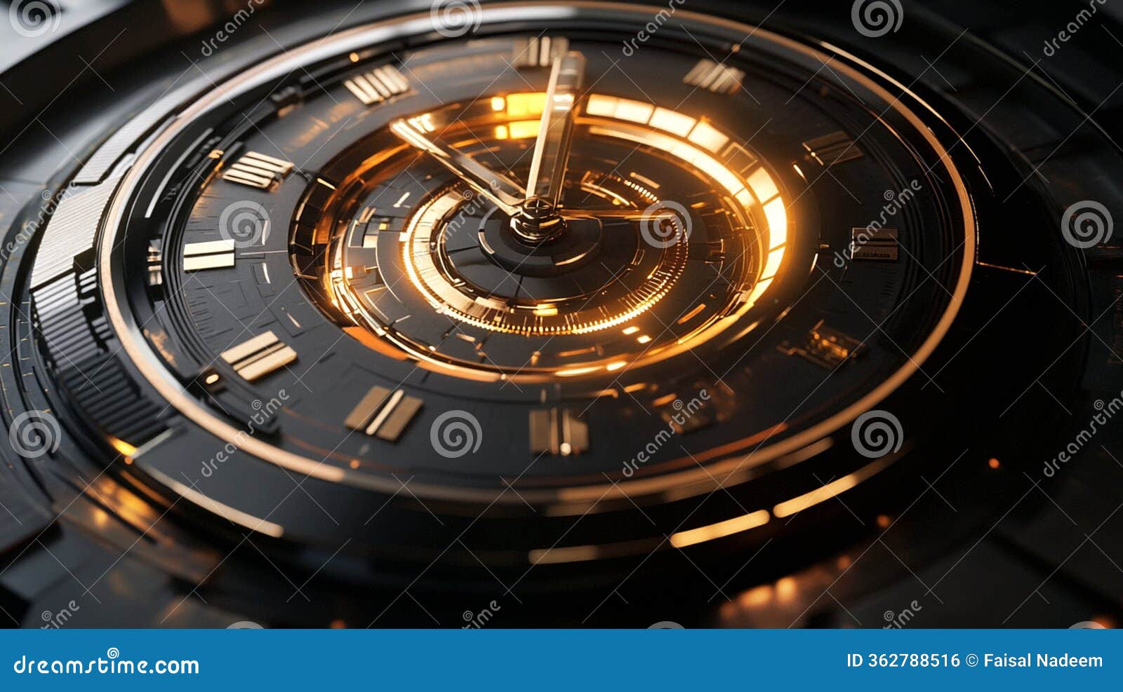 Futuristic Tech Clock: Modern Minimalist Timepiece Design, 8K ...