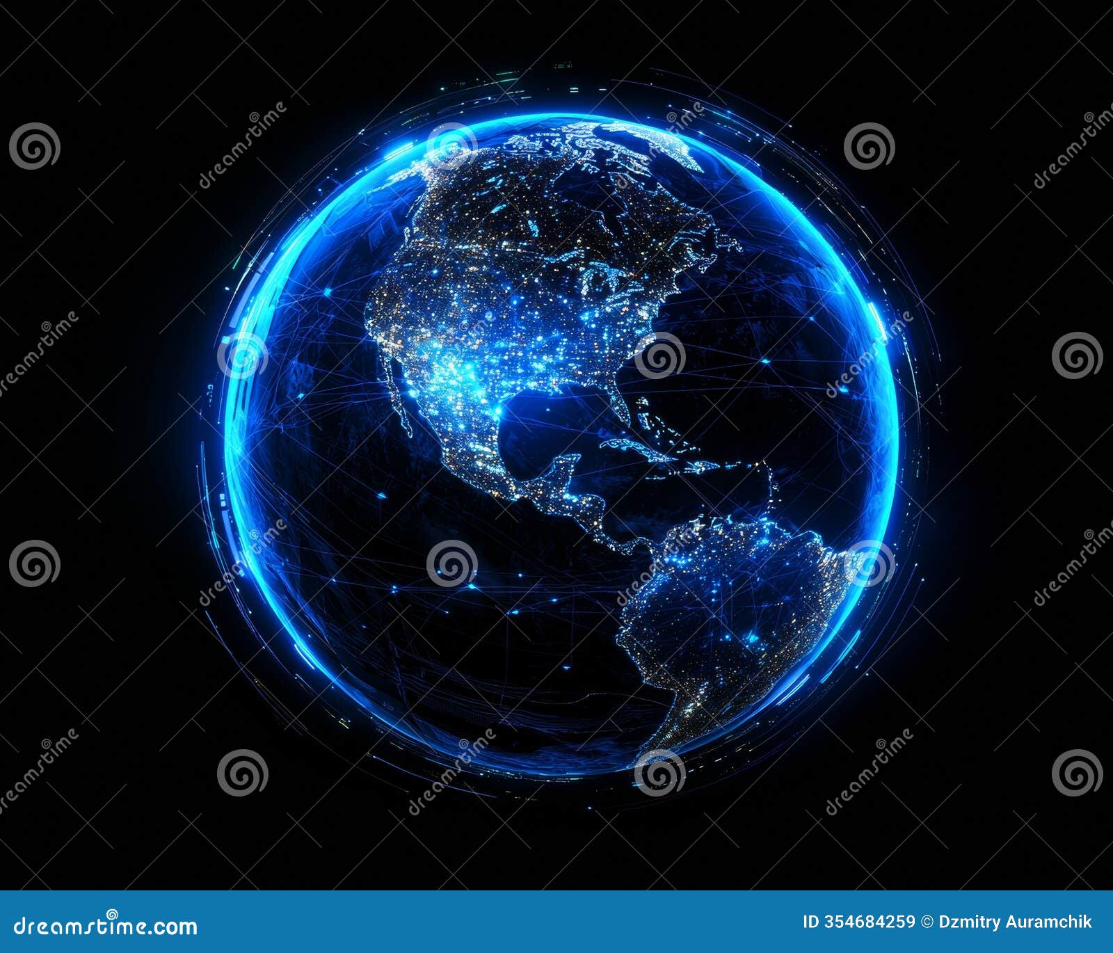 A Futuristic Tech Concept Showing a Digital Earth on a Technology ...