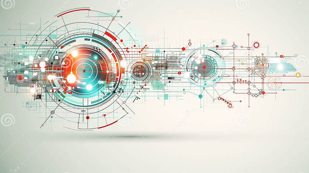 Futuristic Tech Design with Circular and Linear Elements Stock ...