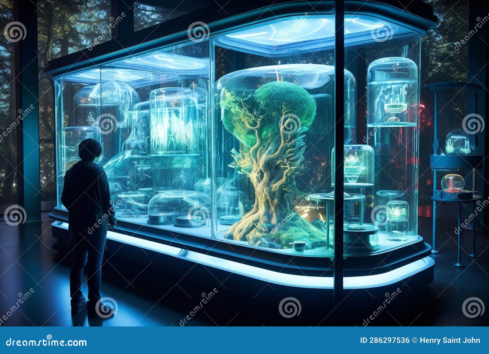 Futuristic Tech: Holographic Interface in Science Lab Stock ...