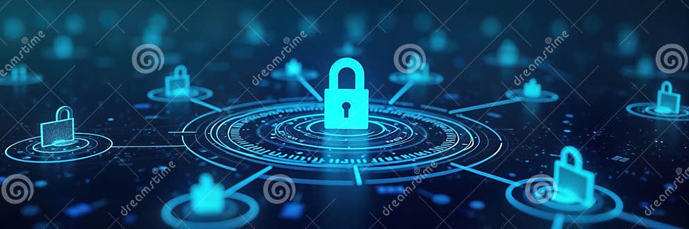 Futuristic Tech Illustration Shows Interconnected Security System ...