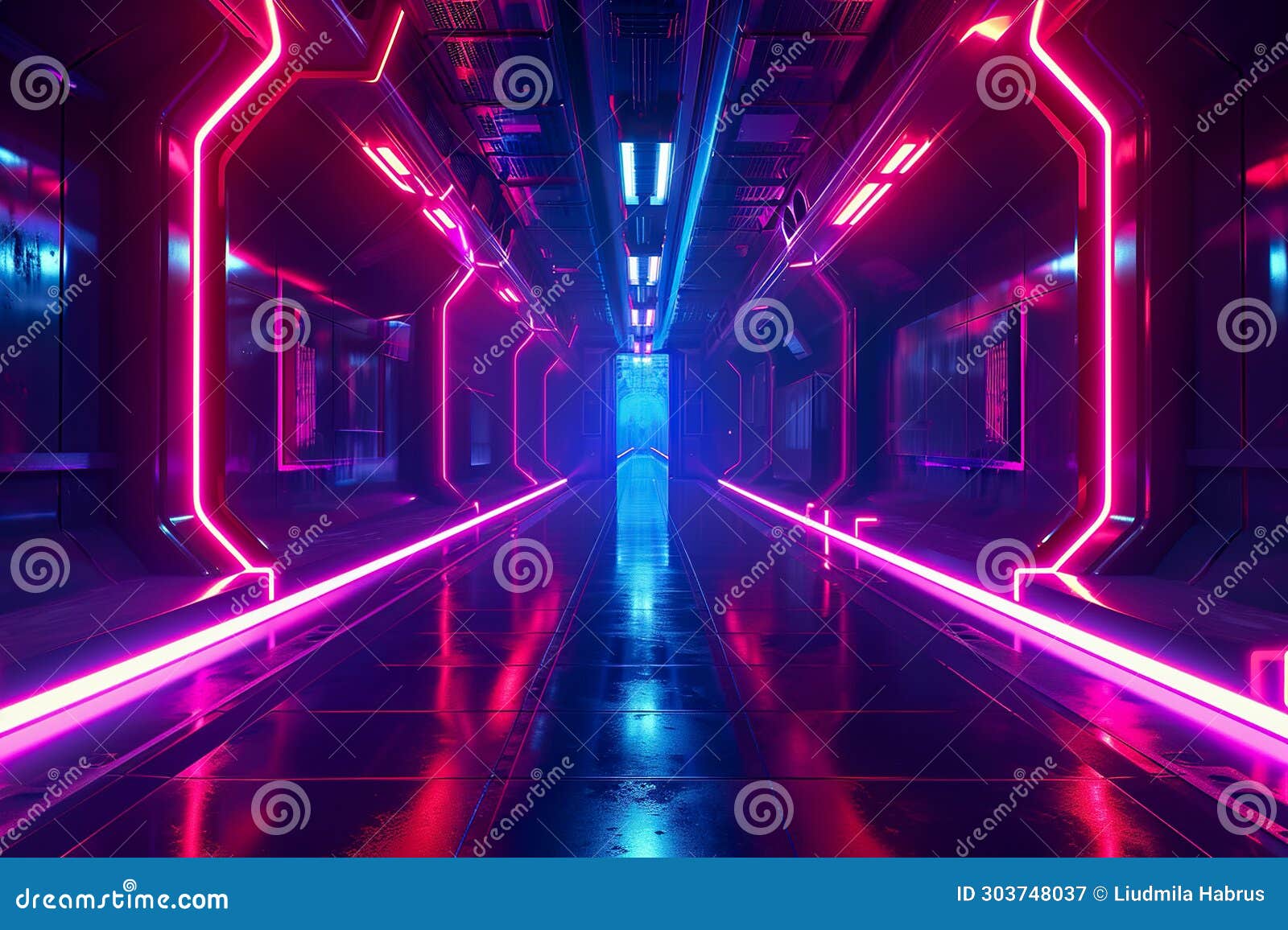 Futuristic and Tech-inspired Design with Neon Lights Stock Image ...