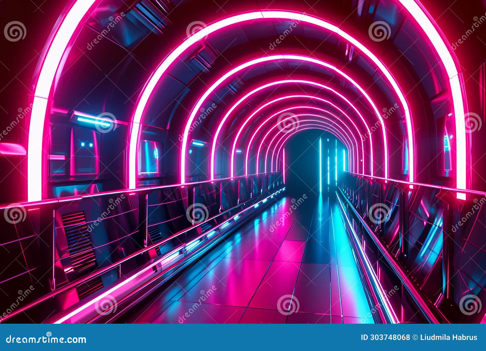 Futuristic and Tech-inspired Design with Neon Lights Stock Photo ...