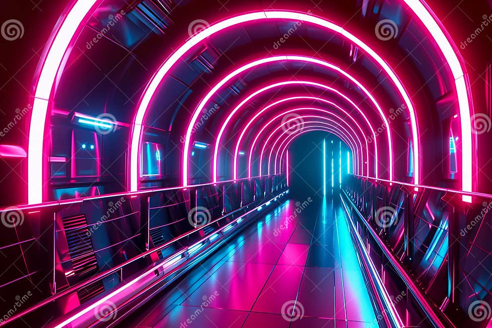 Futuristic and Tech-inspired Design with Neon Lights Stock Photo ...