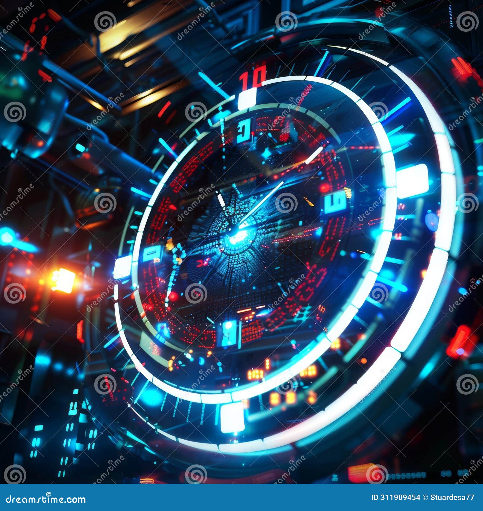 Futuristic Tech-Inspired Time Concept Stock Photo - Image of concept ...