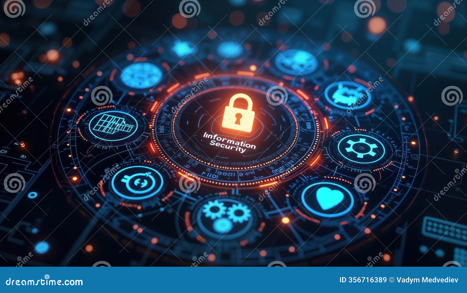 Info Encryption, Coding. Tiny Male Female Characters Stand At Huge Open ...