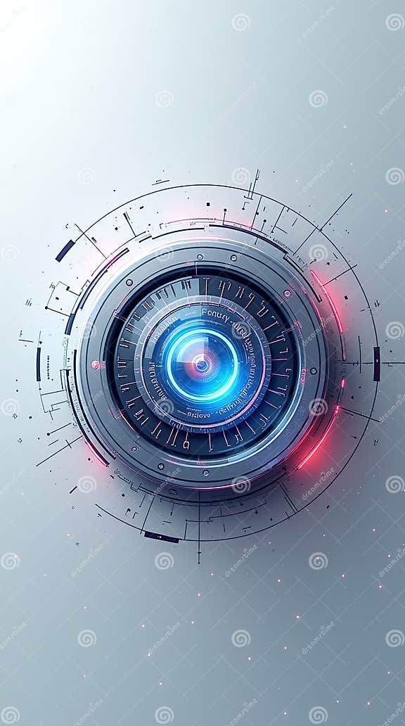 Futuristic Tech Interface with Glowing Circular Central Hub and High ...