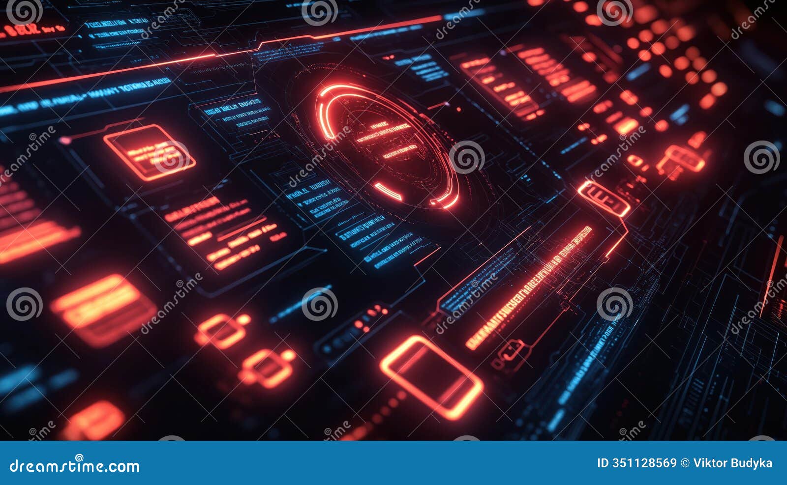 Futuristic Tech Interface Shows Software Development Lifecycle. Bright ... Futuristic Tech Interface Shows Software Development Lifecycle. Bright ...