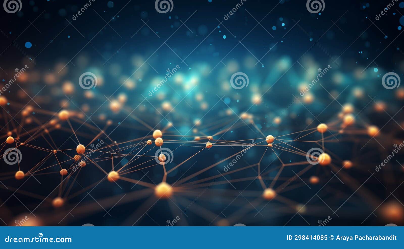 Futuristic Tech Network Dynamic, Interconnected Concept Illustration ...