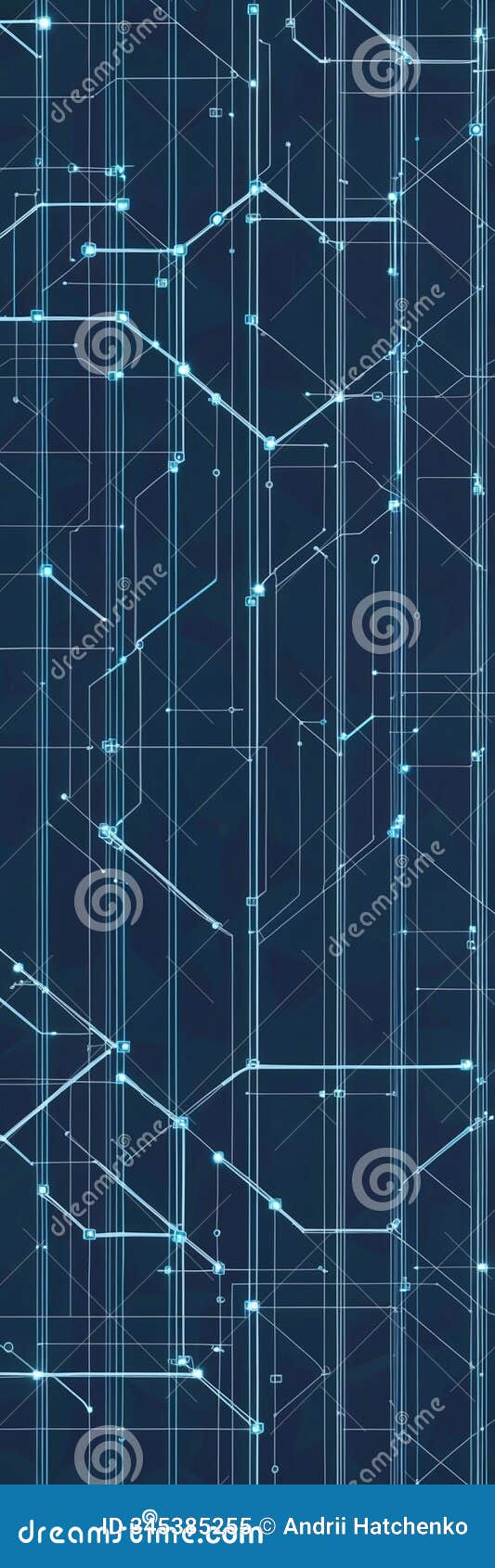 Futuristic Tech Pattern with Interconnected Lines Forming a Vertical ...