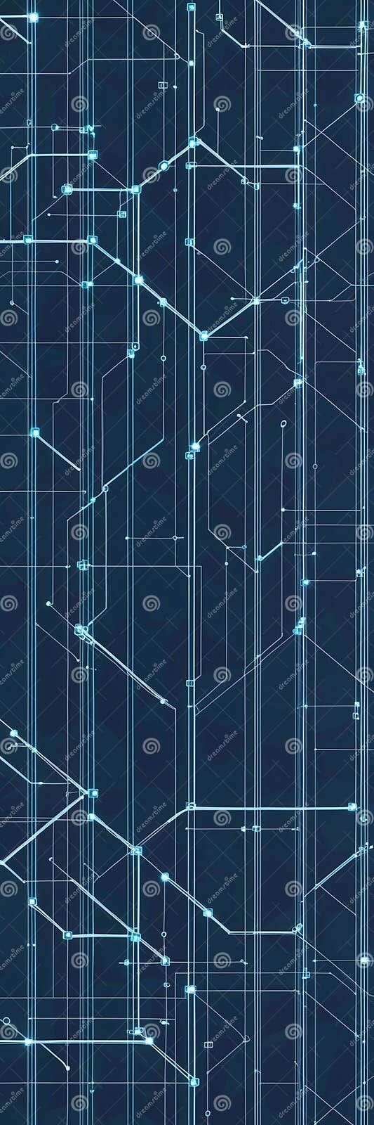 Futuristic Tech Pattern with Interconnected Lines Forming a Vertical ...