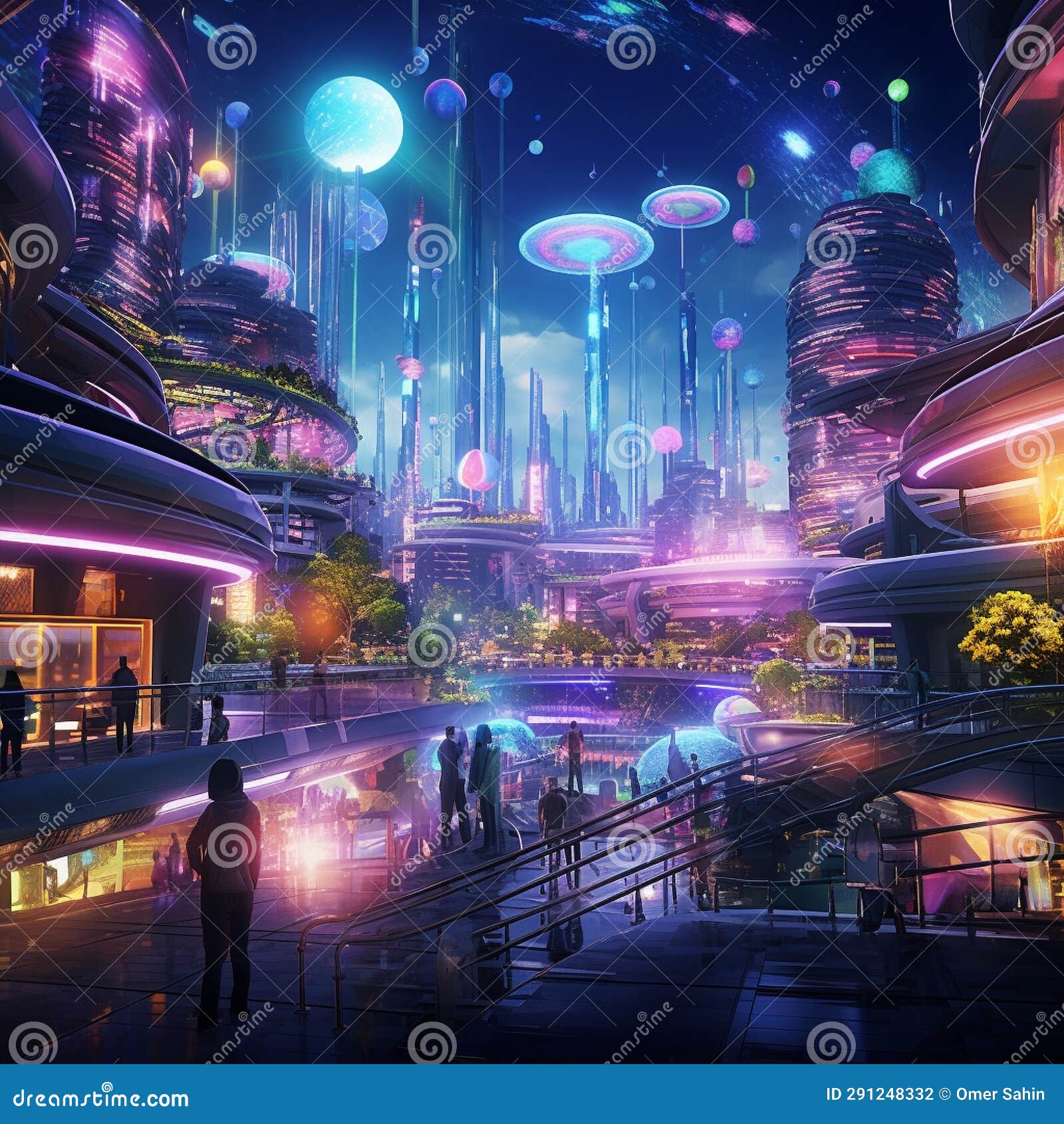 Futuristic Tech Wonderland stock photo. Image of transport - 291248332