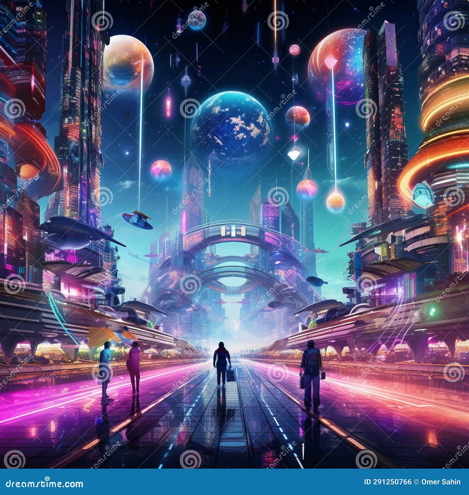 Futuristic Tech Wonderland stock photo. Image of gadgets - 291250766