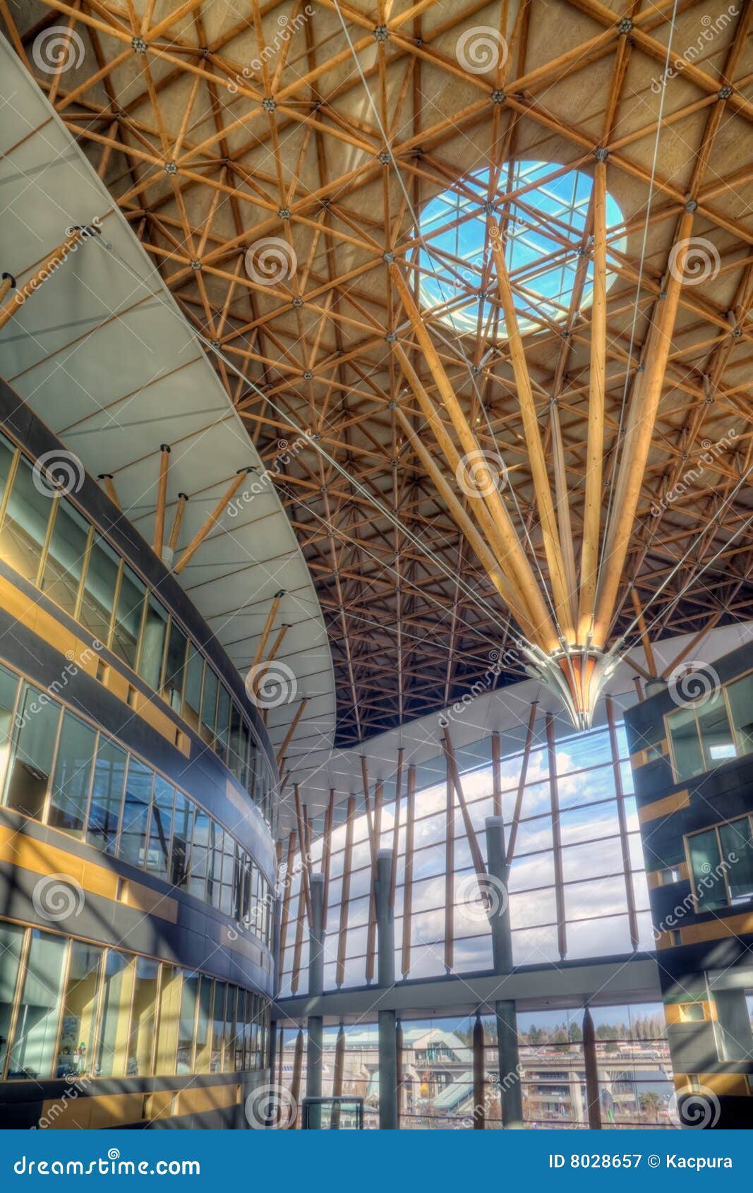 Futuristic Technical Building Interior Stock Image - Image of campus ...