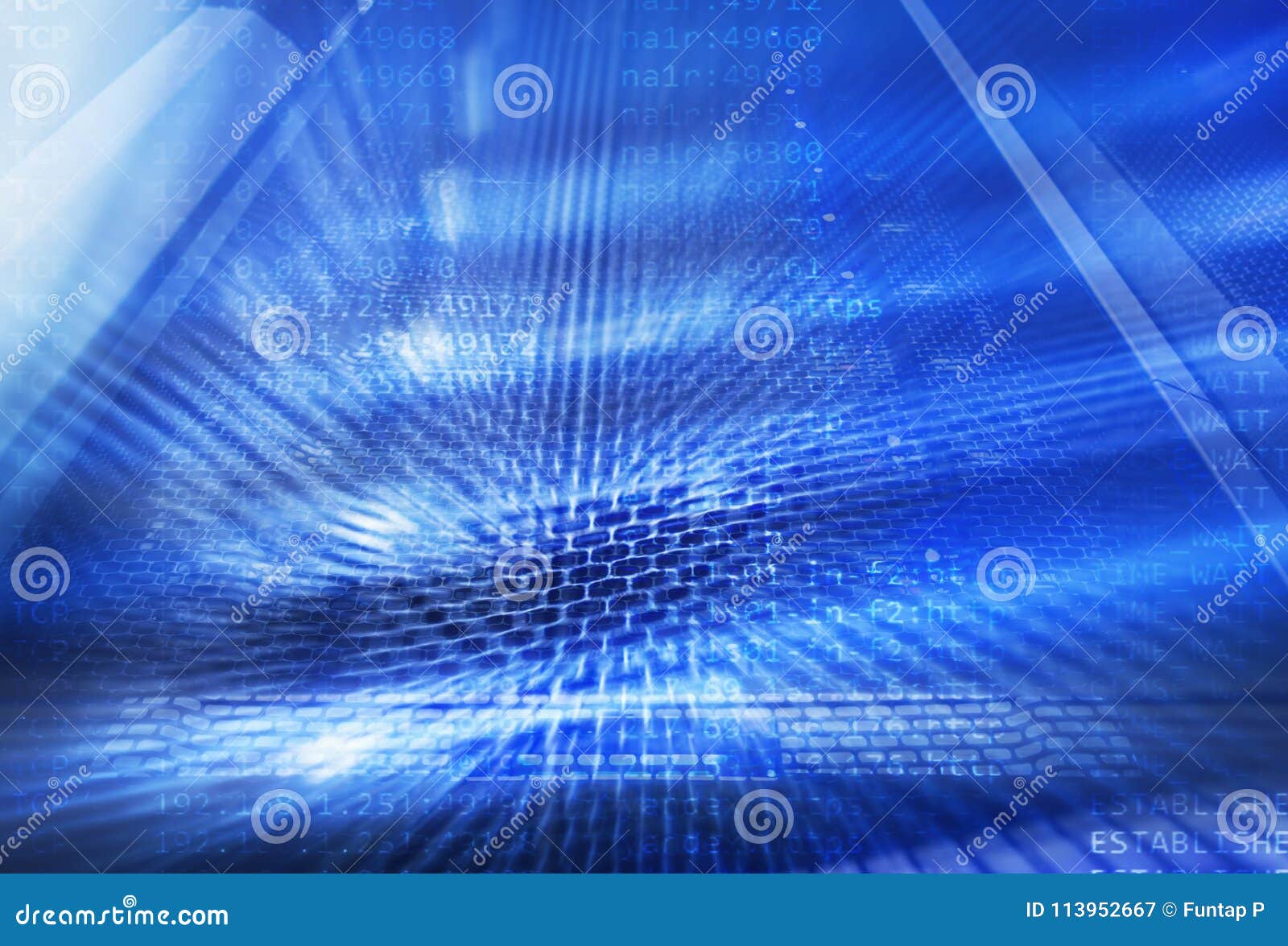 Futuristic Techno Design on Background of Fantastic Supercomputer Stock ...