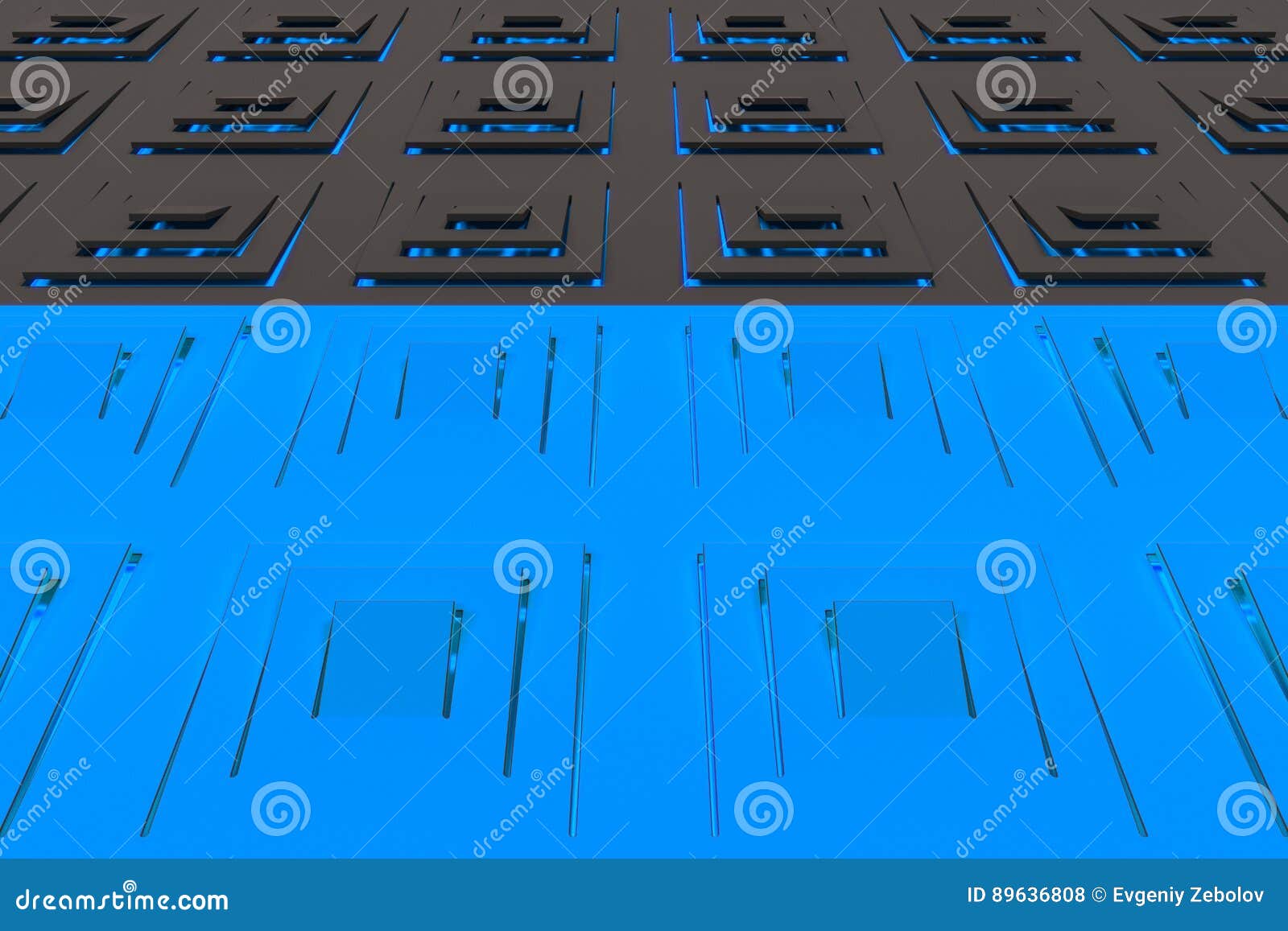 Futuristic Technological Background Made from Extruded Rectangular ...