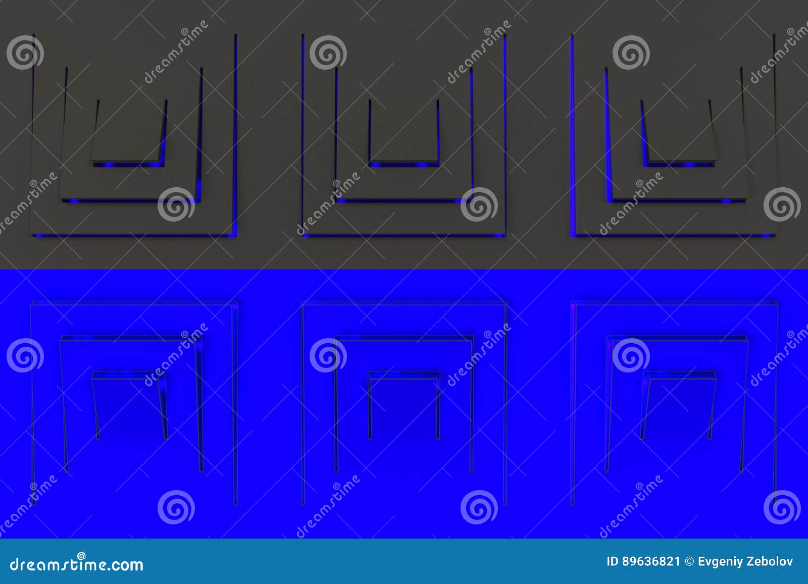 Futuristic Technological Background Made from Extruded Rectangular ...