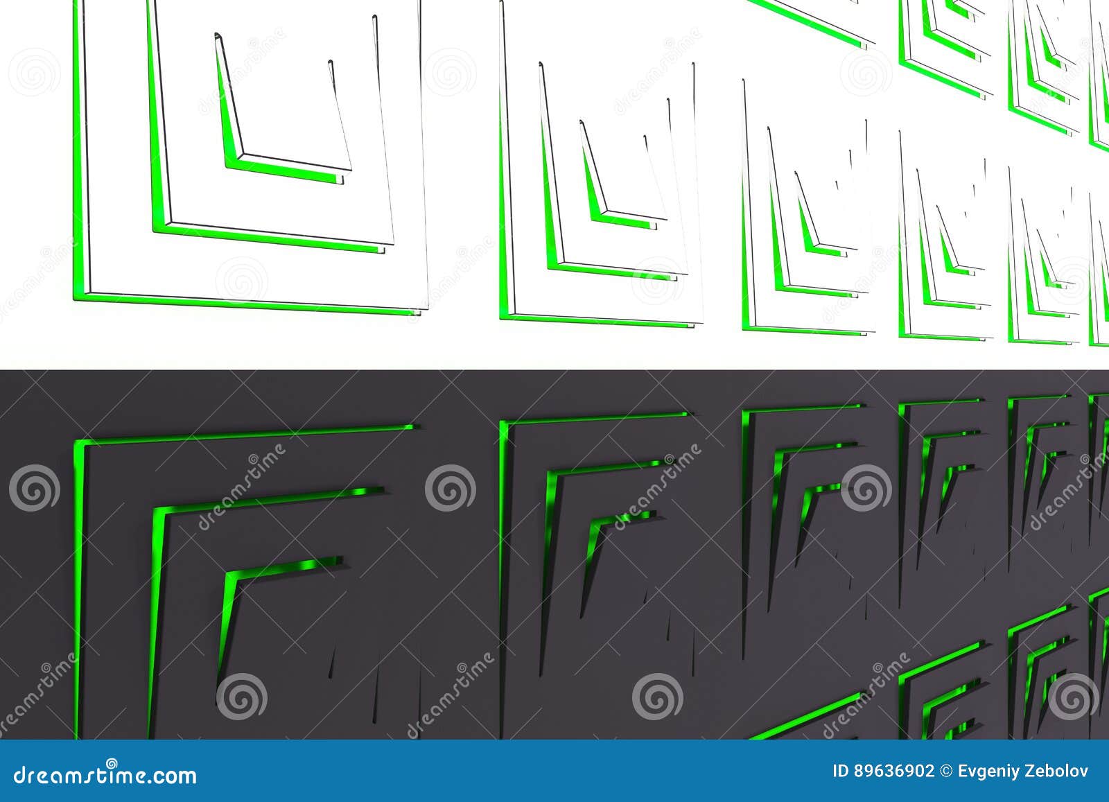 Futuristic Technological Background Made from Extruded Rectangular ...