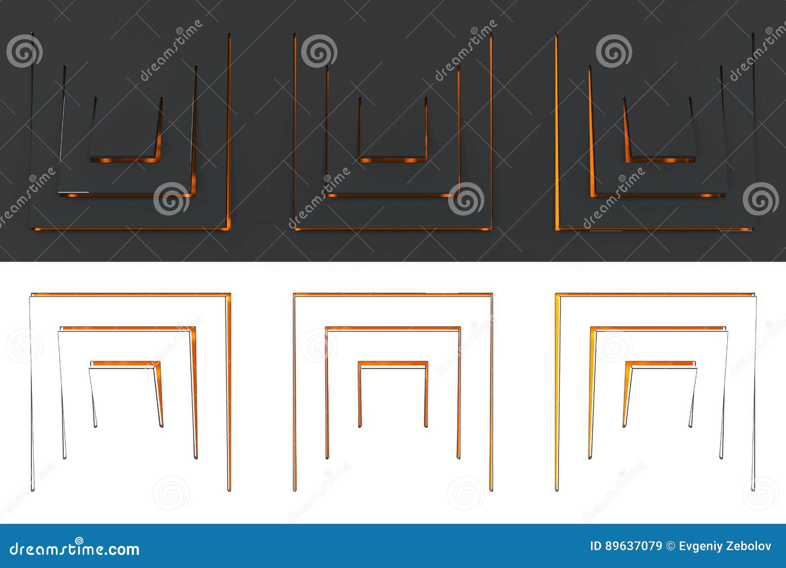 Futuristic Technological Background Made from Extruded Rectangular ...