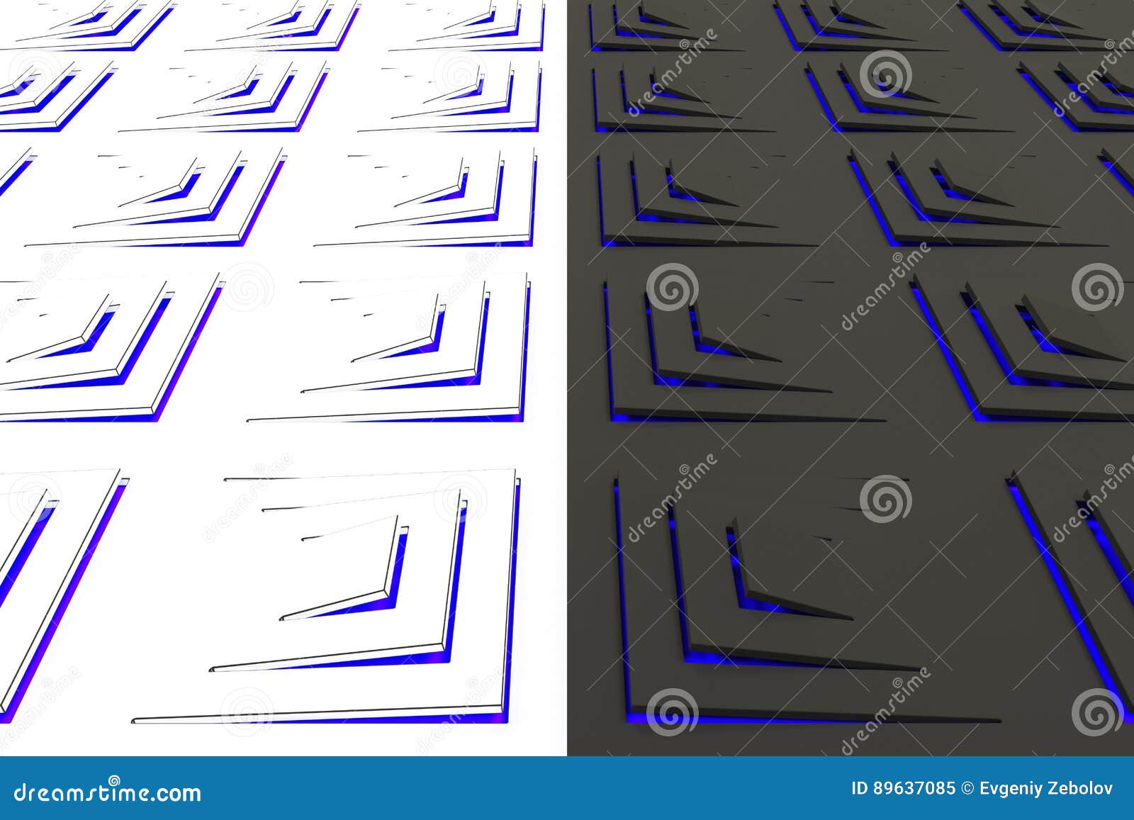Futuristic Technological Background Made from Extruded Rectangular ...