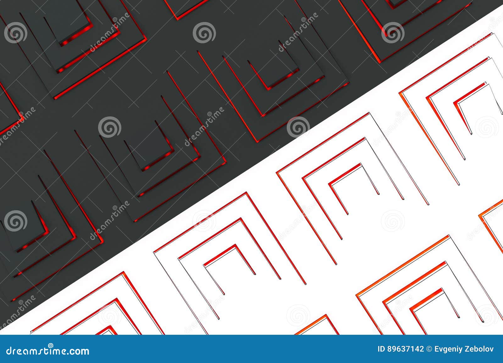 Futuristic Technological Background Made from Extruded Rectangular ...