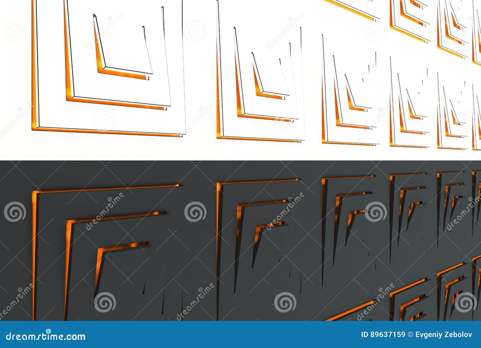 Futuristic Technological Background Made from Extruded Rectangular ...