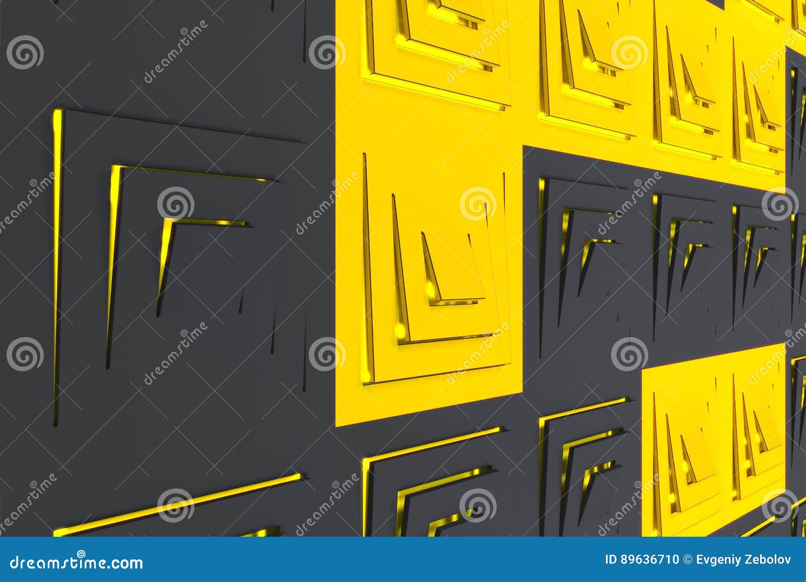 Futuristic Technological Background Made from Extruded Rectangular ...
