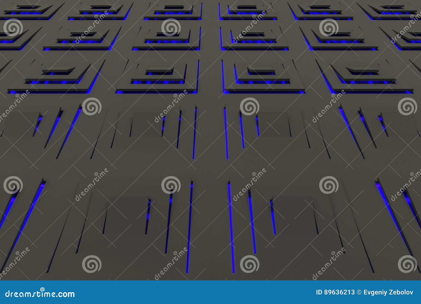 Futuristic Technological Background Made from Extruded Rectangular ...