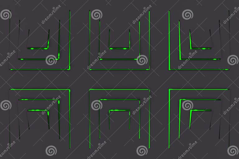 Futuristic Technological Background Made from Extruded Rectangular ...