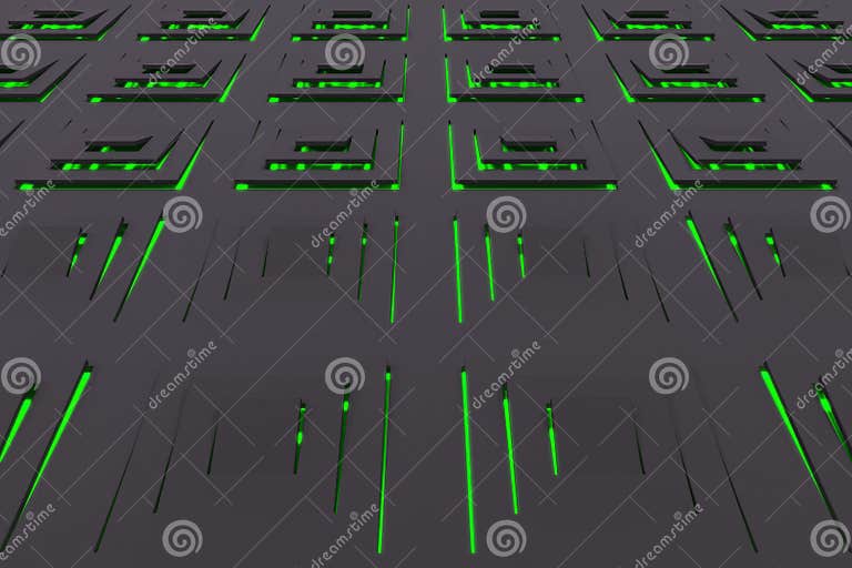 Futuristic Technological Background Made from Extruded Rectangular ...