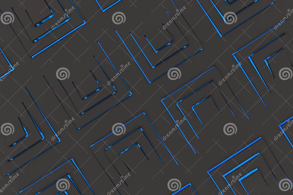 Futuristic Technological Background Made from Extruded Rectangular ...