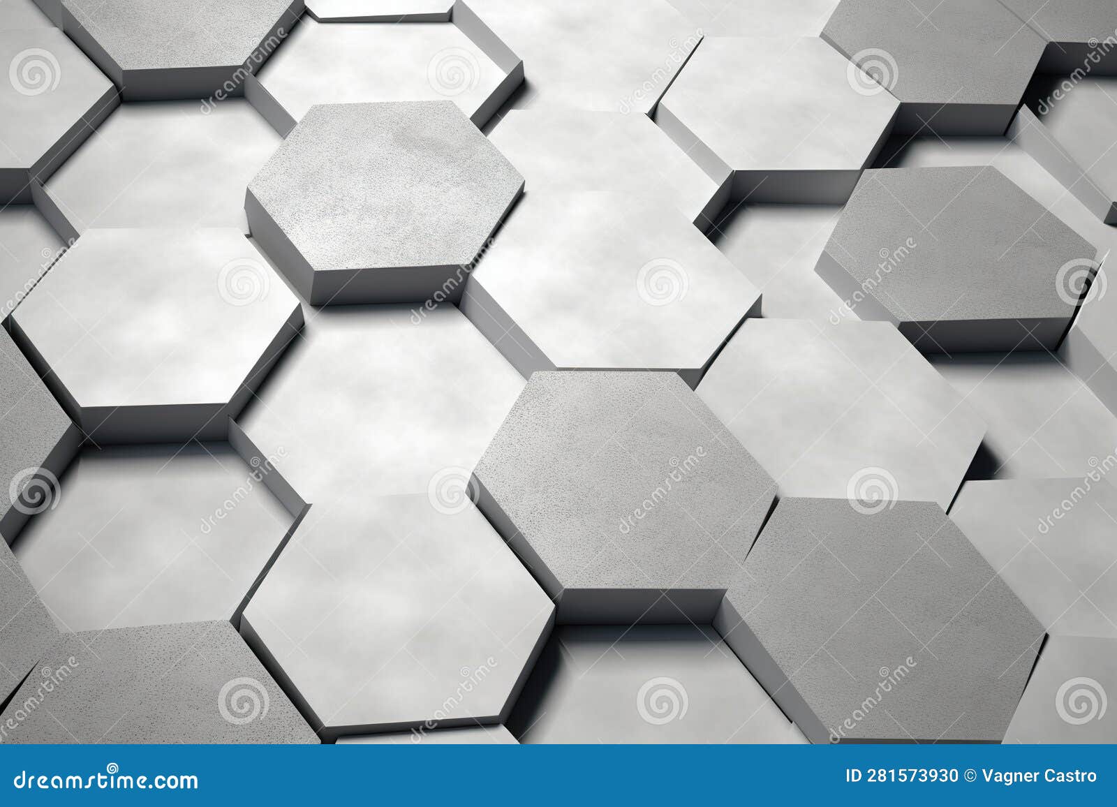 Futuristic and Technological Hexagonal Background 3d Rendering. Stock ...