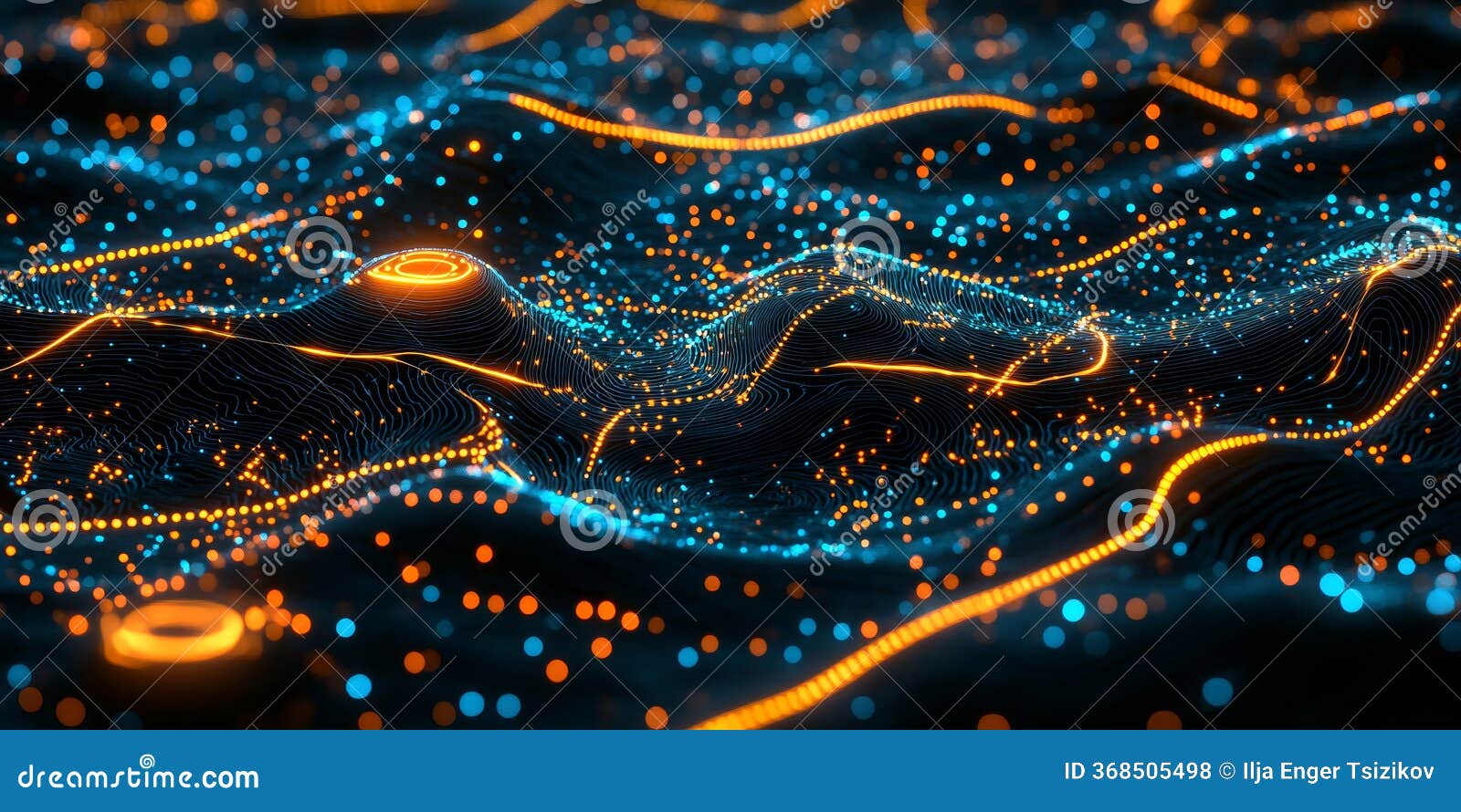 Terrain Big Data Visualization. Futuristic Map Infographic. Complex Topographical Data Graphic ...