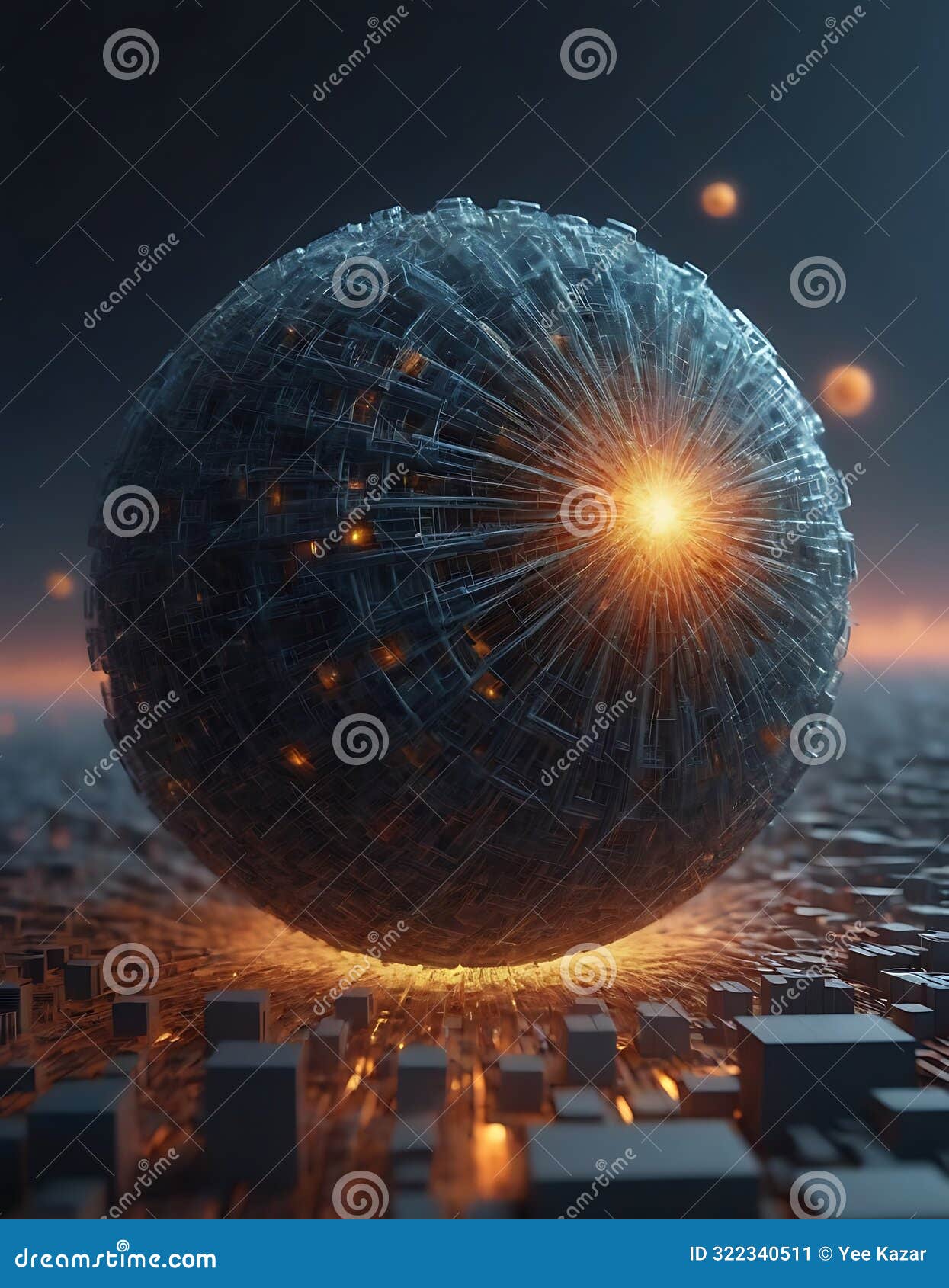 Futuristic Technological Sphere Explosion. Generative Ai Stock ...
