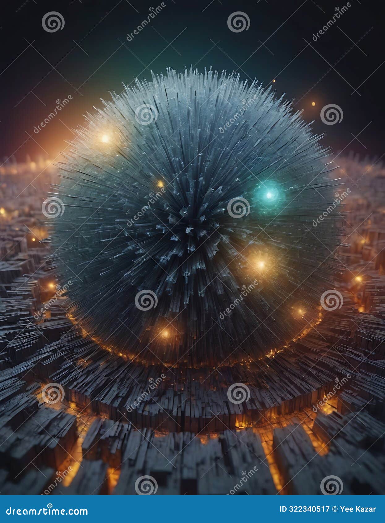 Futuristic Technological Sphere Explosion. Generative Ai Stock ...