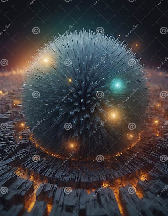 Futuristic Technological Sphere Explosion. Generative Ai Stock ...